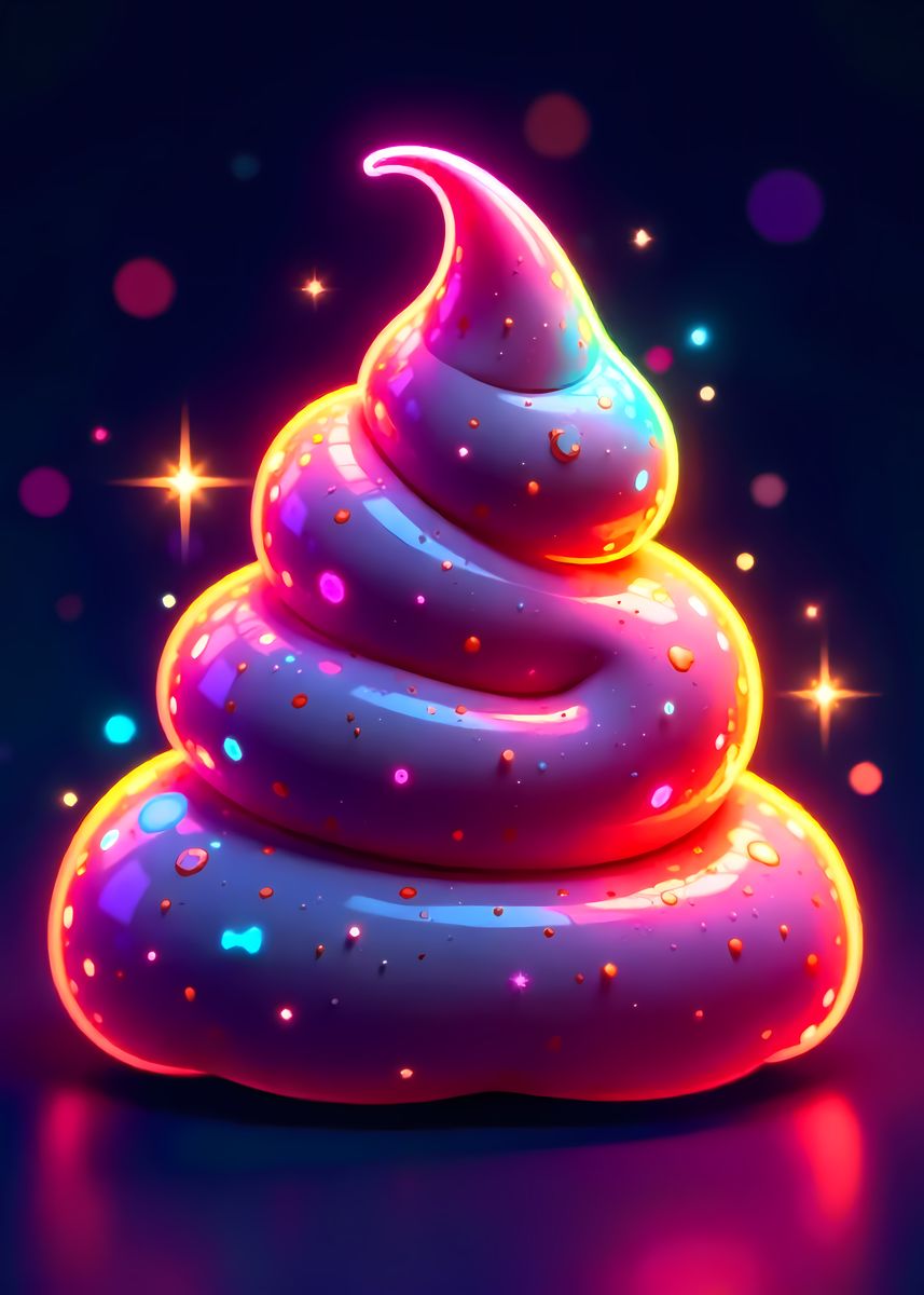 'Neon Unicorn Poop ' Poster, picture, metal print, paint by Diz Plate ...