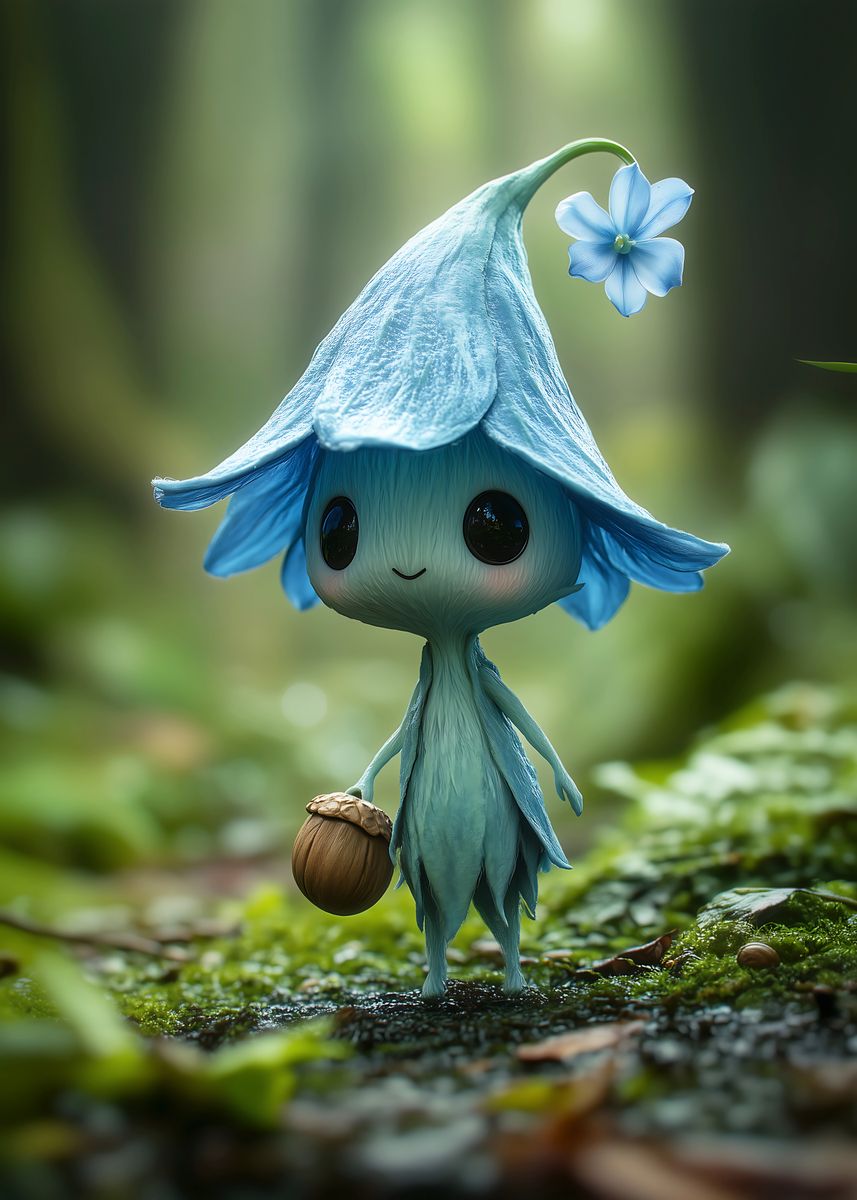 'Blue Flower Spirit' Poster, picture, metal print, paint by Vendzi ...