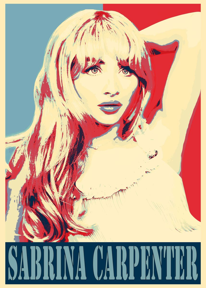 'Sabrina Carpenter Pop Art Poster' Poster, picture, metal print, paint ...