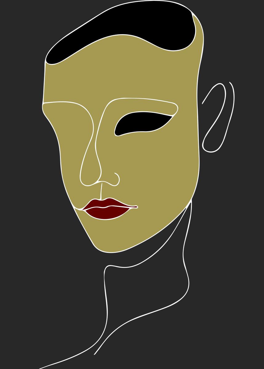 'The calm mask' Poster, picture, metal print, paint by hanamous | Displate