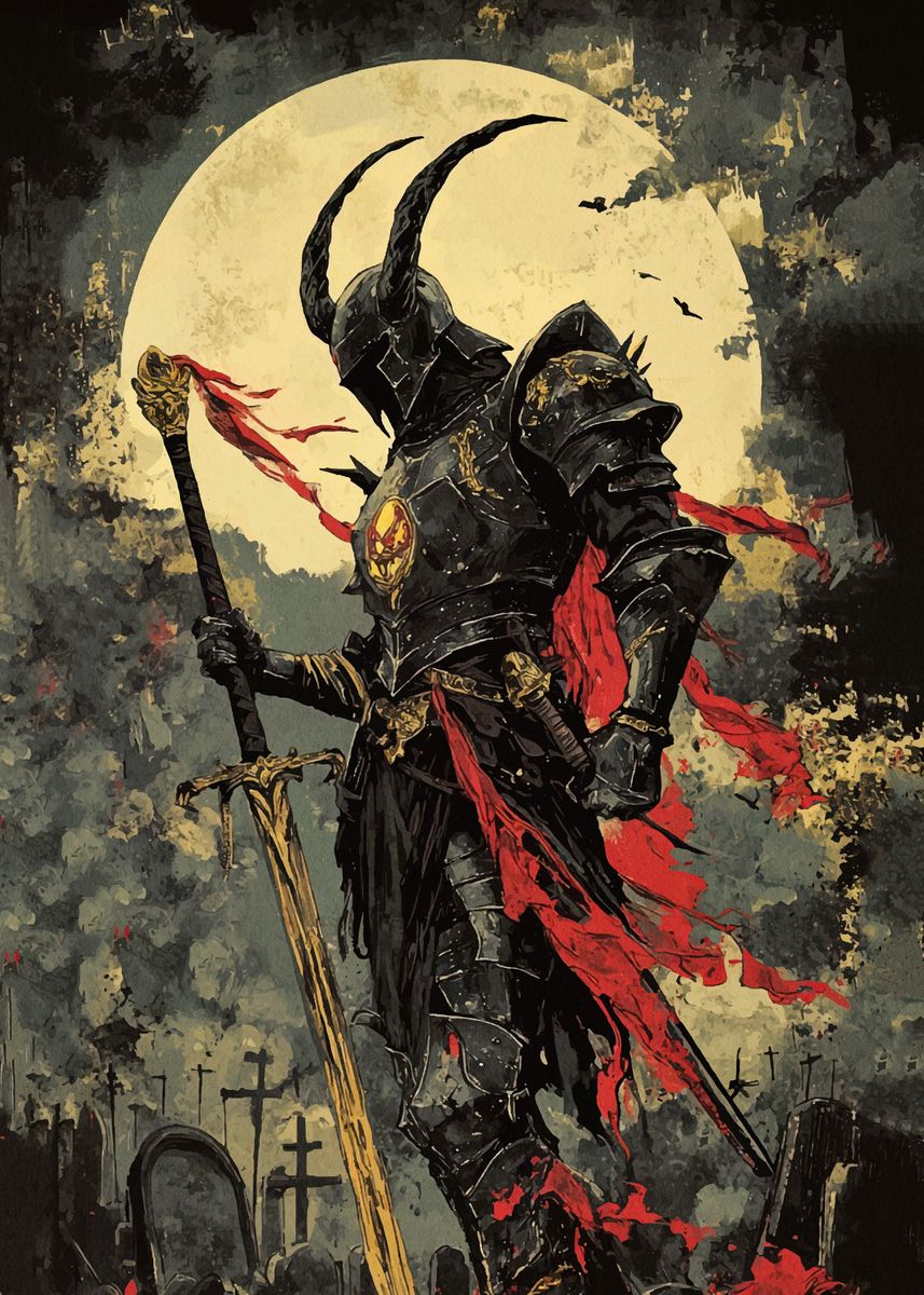 'Dark Knight Graveyard' Poster, picture, metal print, paint by Armando ...