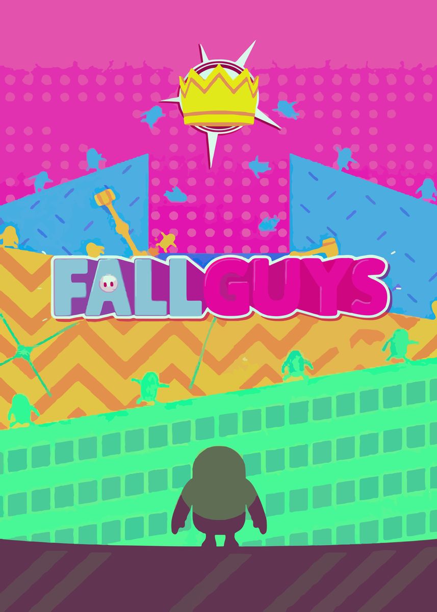 'Fall Guys Game Poster' Poster, picture, metal print, paint by Riedha ...