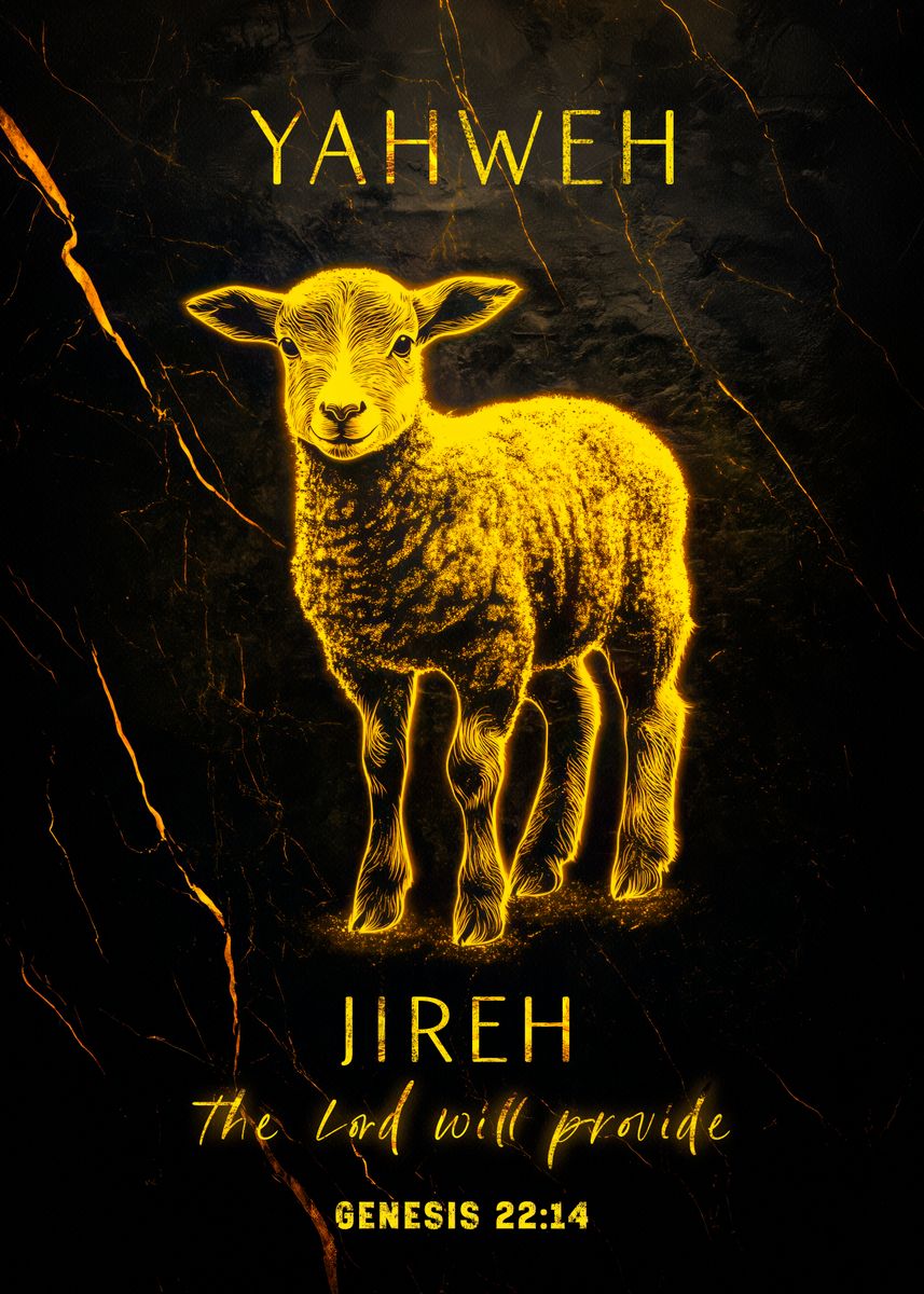 'Lamb of God, Yahweh Jireh' Poster, picture, metal print, paint by The creative Hub | Displate