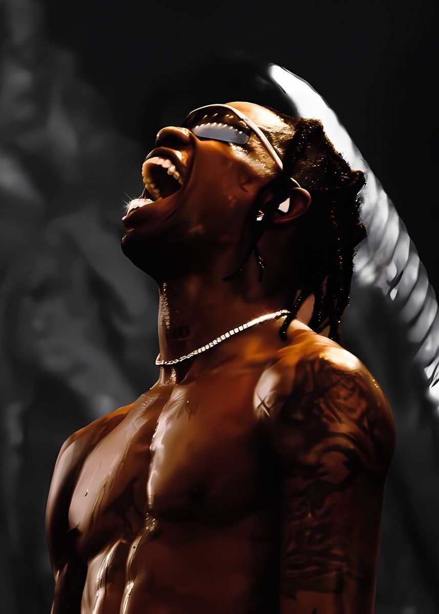 'Travis Scott ' Poster, picture, metal print, paint by Charlotta Reina ...