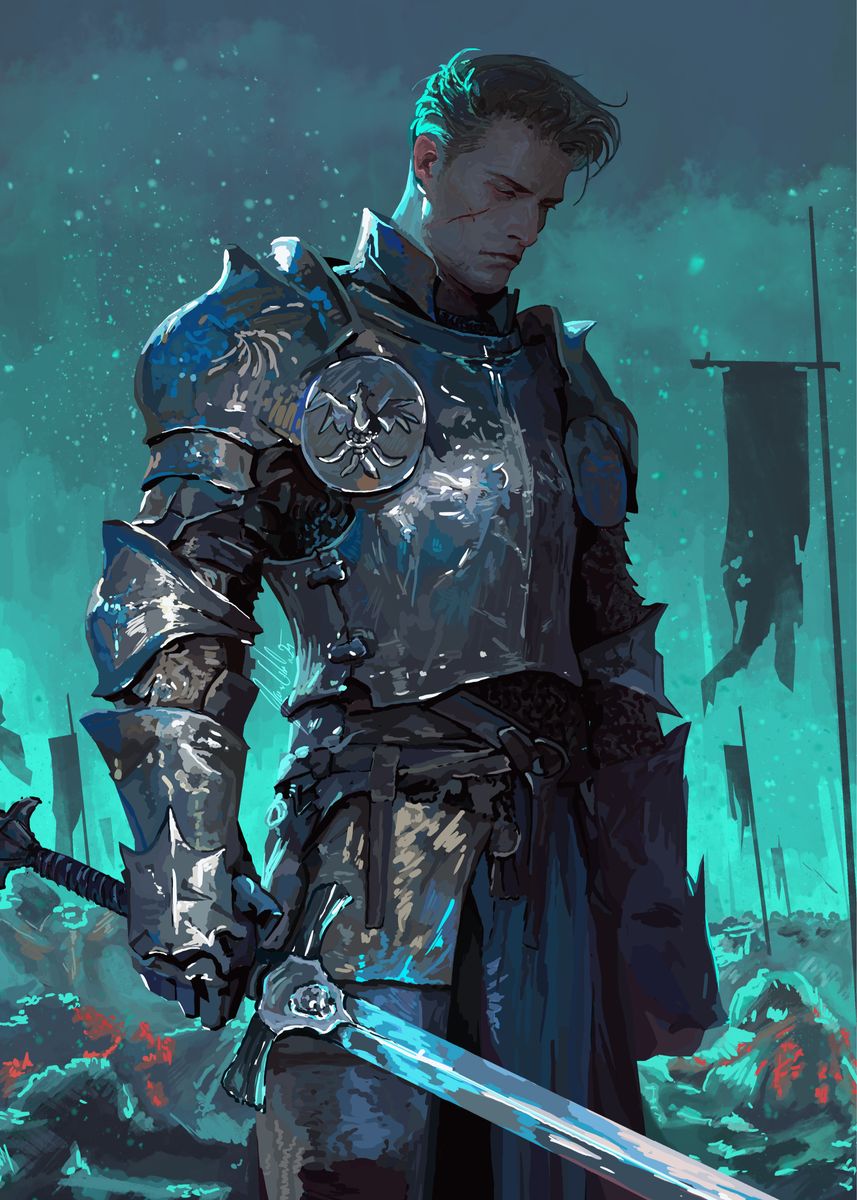 'Knight in Gray Armor' Poster, picture, metal print, paint by Jan ...