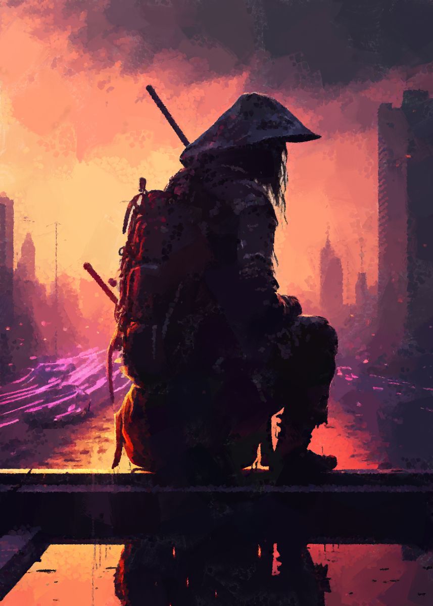 'Lone Wanderer in a Post-Apocalyptic City' Poster, picture, metal print ...