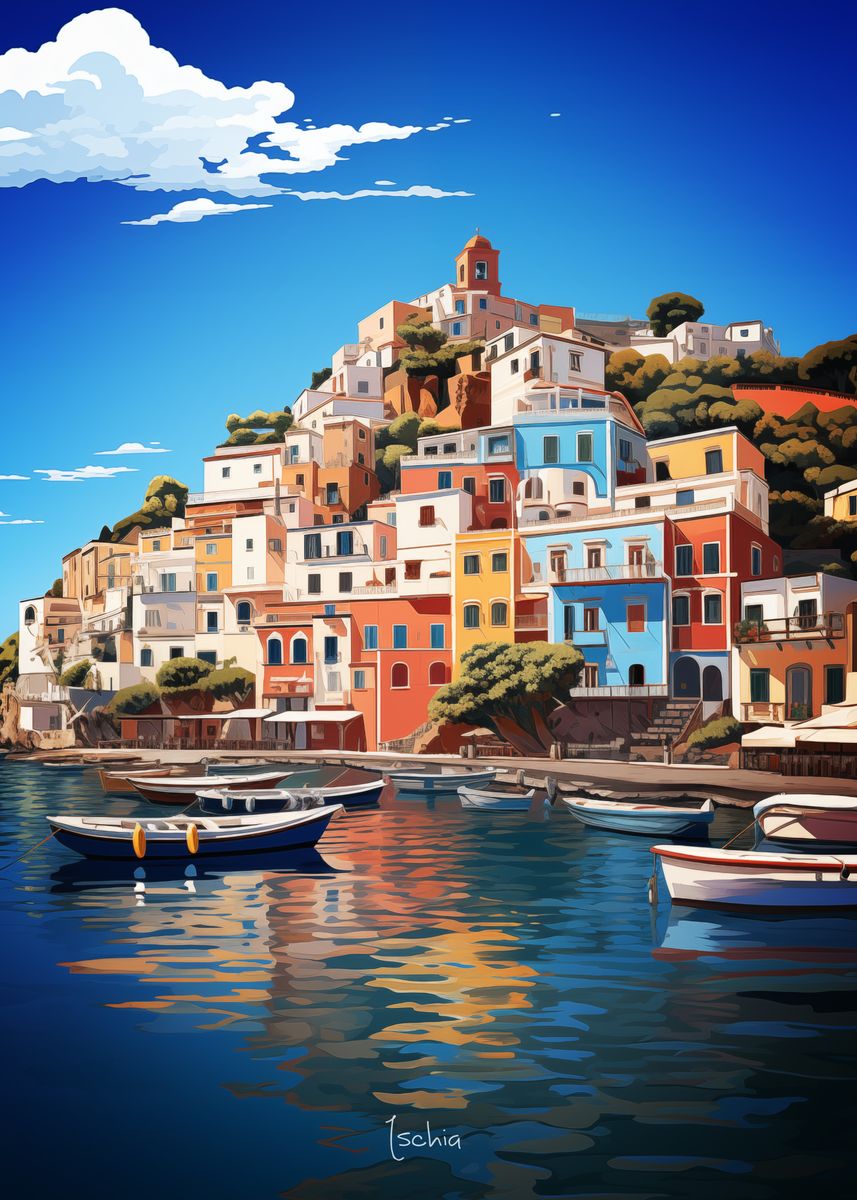 'Ischia Oil Painting' Poster, picture, metal print, paint by Mehdi ...