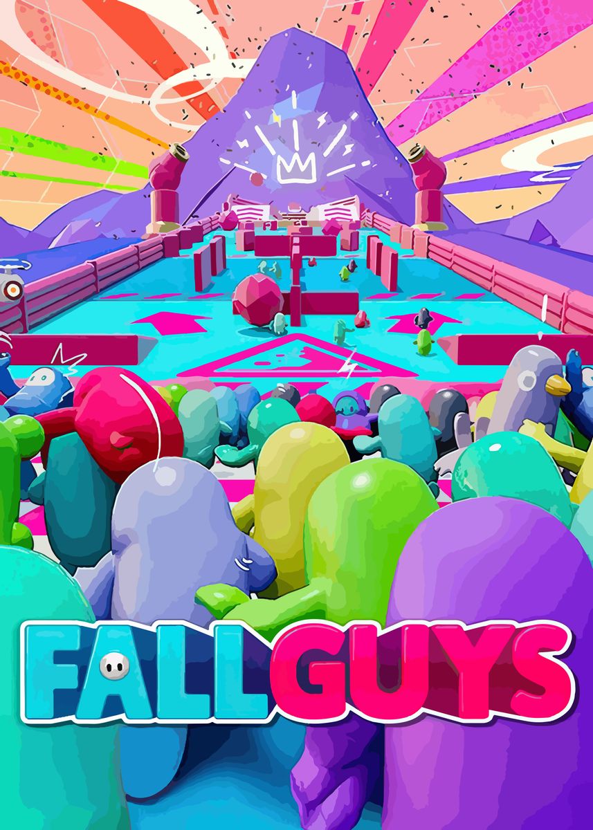 'Fall Guys Game ' Poster, picture, metal print, paint by Riedha | Displate
