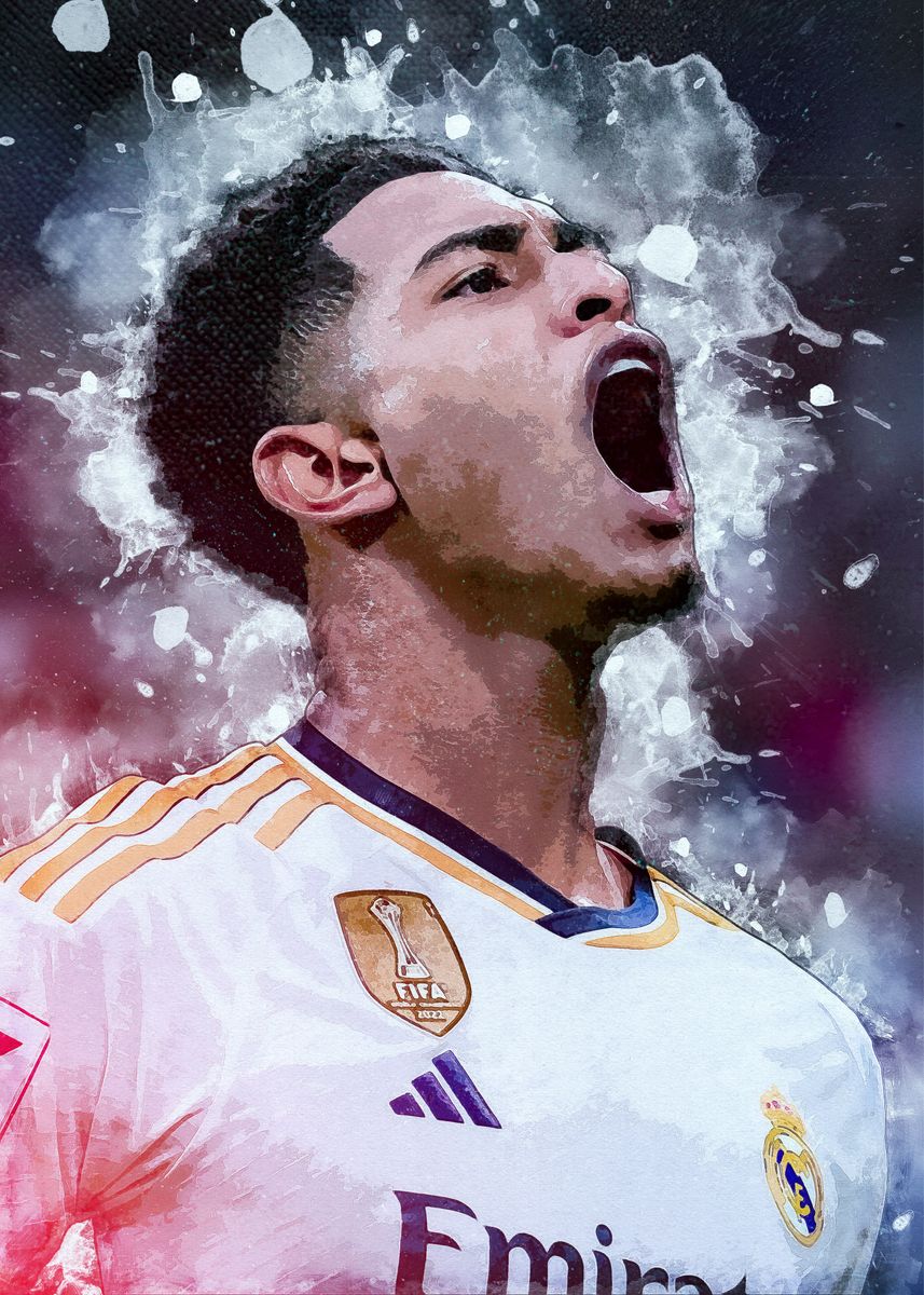 'Soccer Player Celebration' Poster, picture, metal print, paint by ...