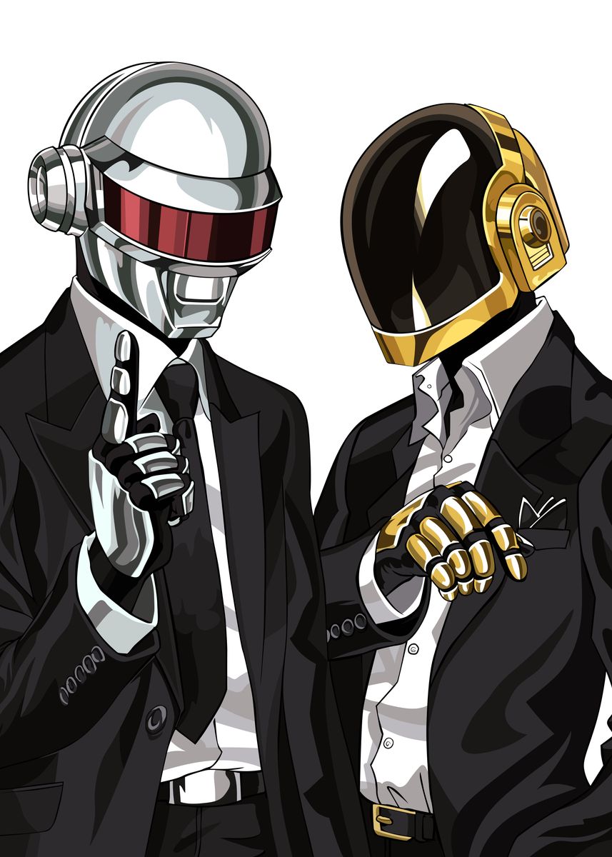 'Daft Punk Suits' Poster, picture, metal print, paint by Haresatya ...