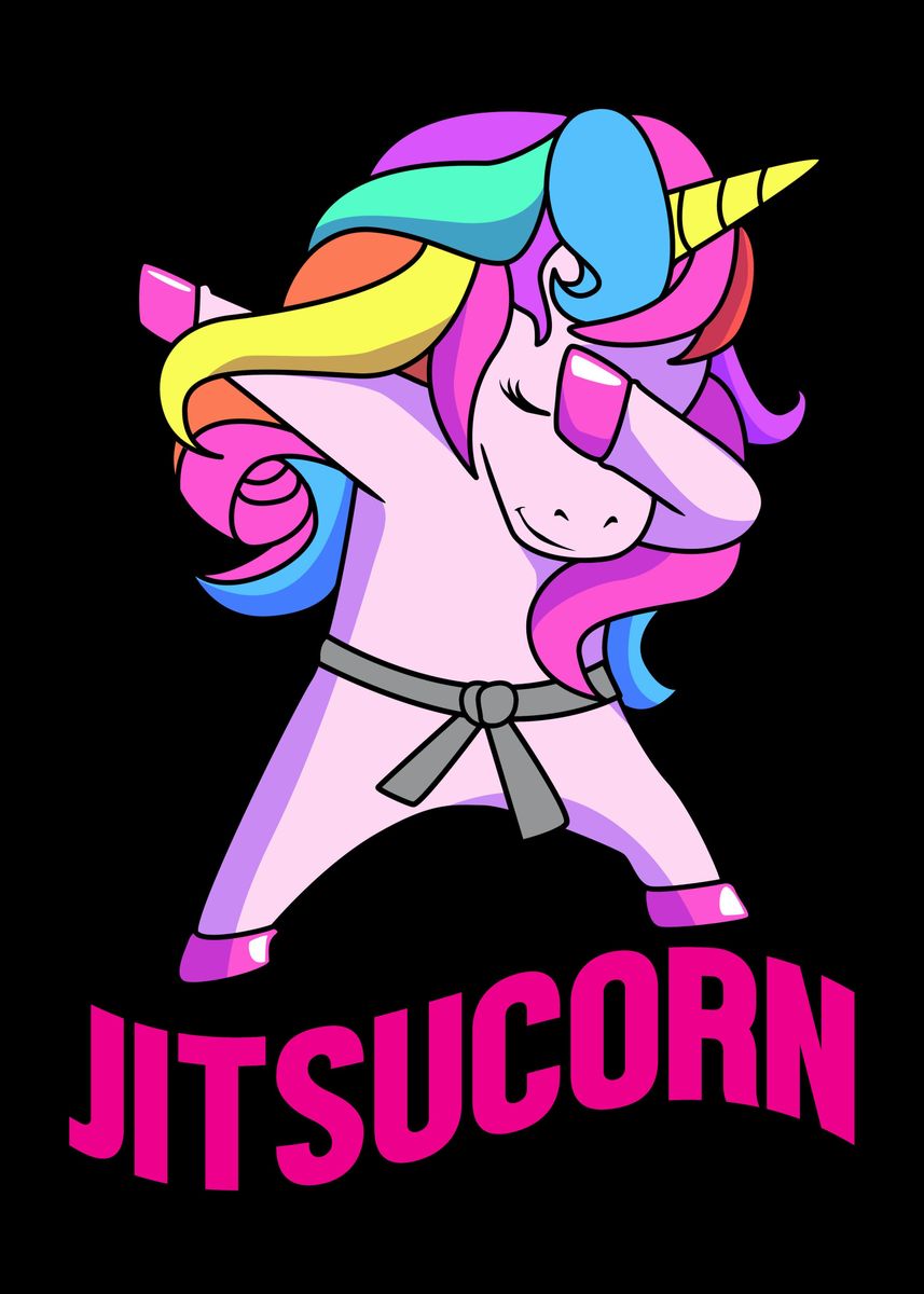 'Dabbing Unicorn Jitsucorn' Poster, picture, metal print, paint by ...