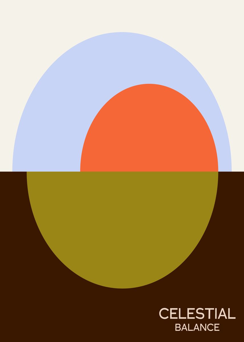 'Celestial Balance Abstract Geometric Shapes' Poster, picture, metal print, paint by Beth | Displate