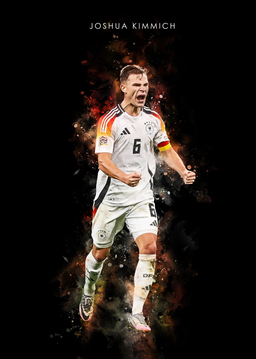 'Joshua Kimmich Soccer Art' Poster, picture, metal print, paint by HANA ...