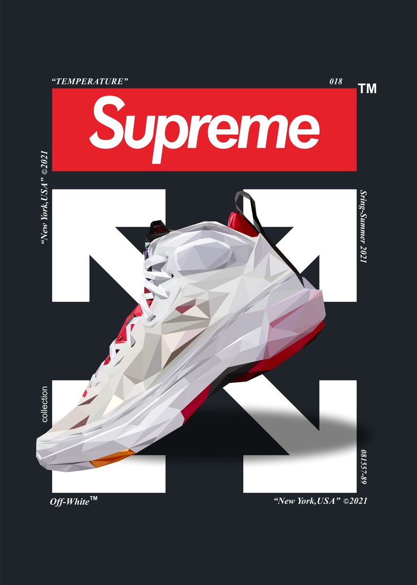 'Supreme Off-White Sneaker' Poster, picture, metal print, paint by ...