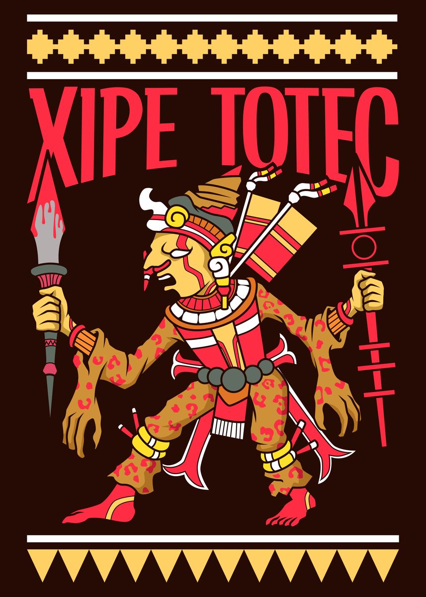 'Xipe Totec Aztec God' Poster, picture, metal print, paint by pixelbull ...