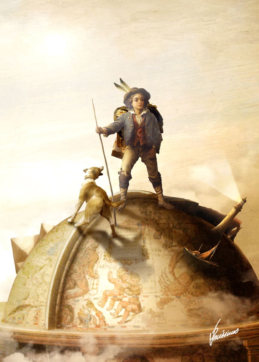 'Little Explorer' Poster, picture, metal print, paint by Diogo ...