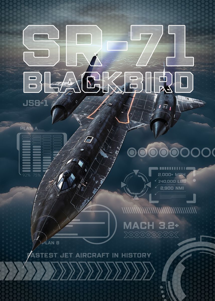 'SR-71 Blackbird Jet' Poster, picture, metal print, paint by SirHerald ...