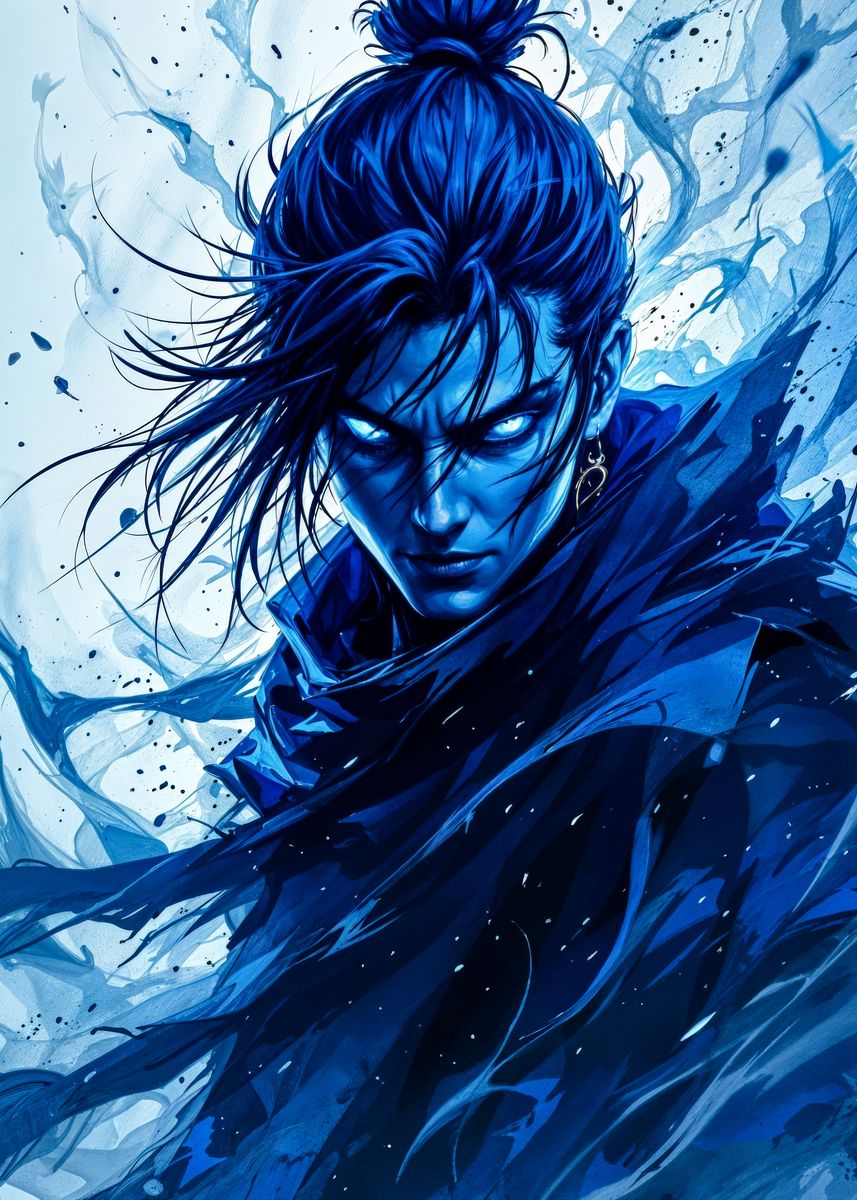 'Blue Anime Character Art' Poster, picture, metal print, paint by Art ...