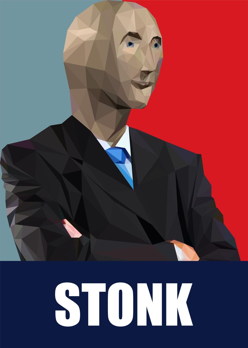 'Stonk Man Meme' Poster, picture, metal print, paint by Exclusive Metal ...