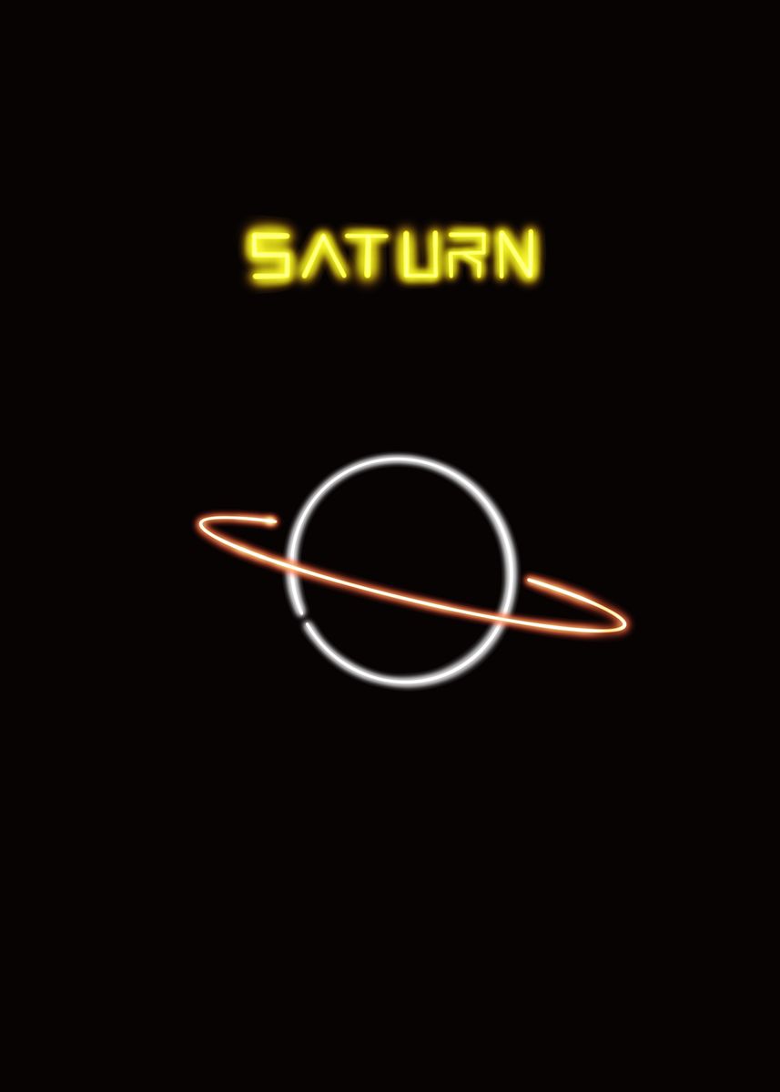 'Saturn Neon Sign' Poster, picture, metal print, paint by tukang gambar ...