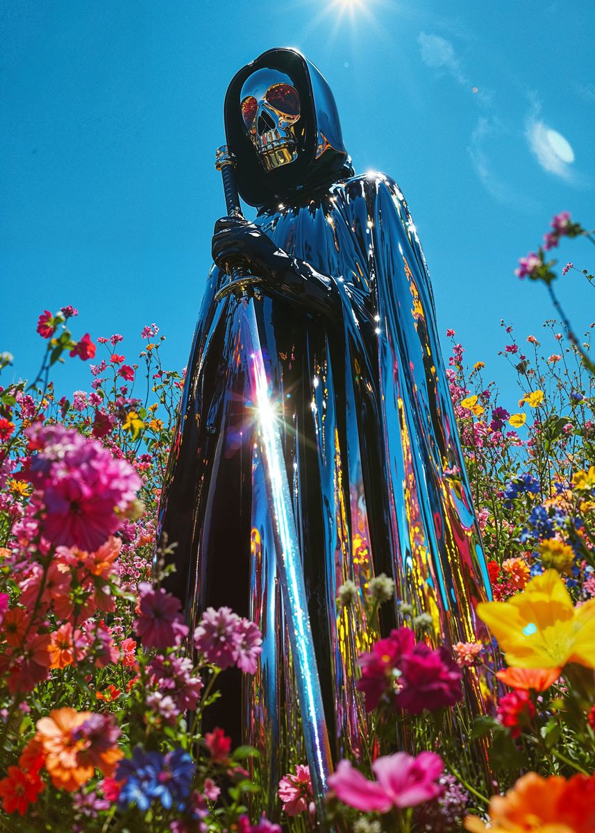 'Chrome Death in Bloom' Poster, picture, metal print, paint by Maxline ...