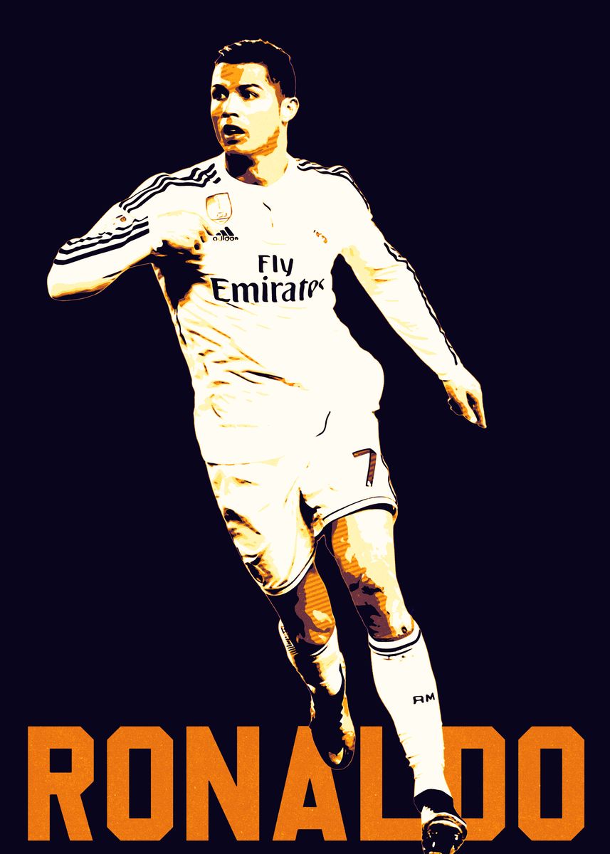 ' Ronaldo Poster' Poster, picture, metal print, paint by dedeart | Displate
