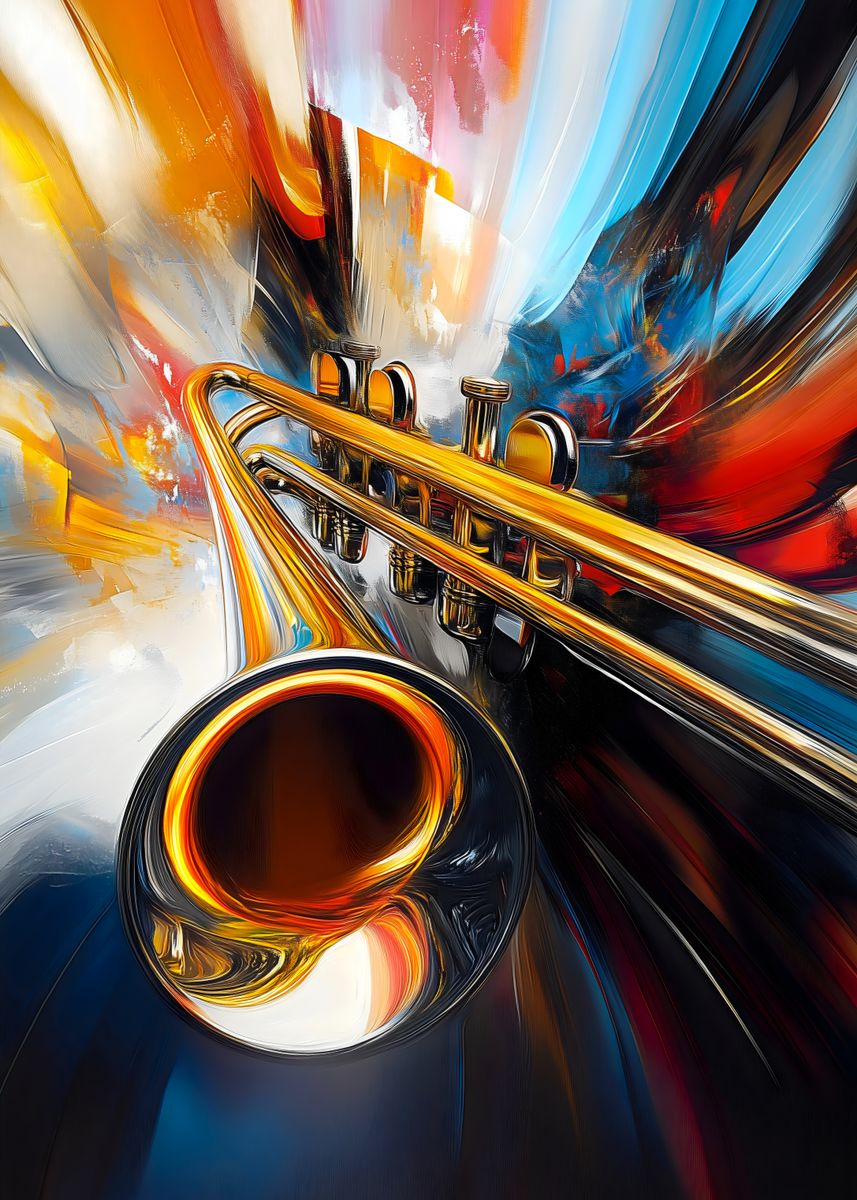 'Trumpet Abstract Art' Poster, picture, metal print, paint by Cee9inee ...