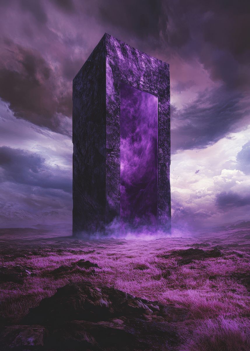 'Purple Monolith Portal' Poster, picture, metal print, paint by ...