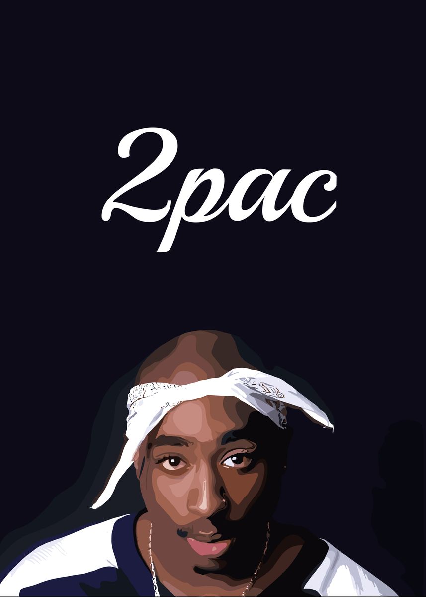 '2Pac Portrait' Poster, picture, metal print, paint by Elg Production ...
