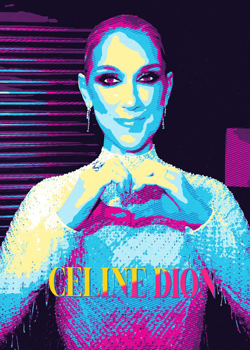 'Celine Dion Pop Art Portrait' Poster, picture, metal print, paint by ...