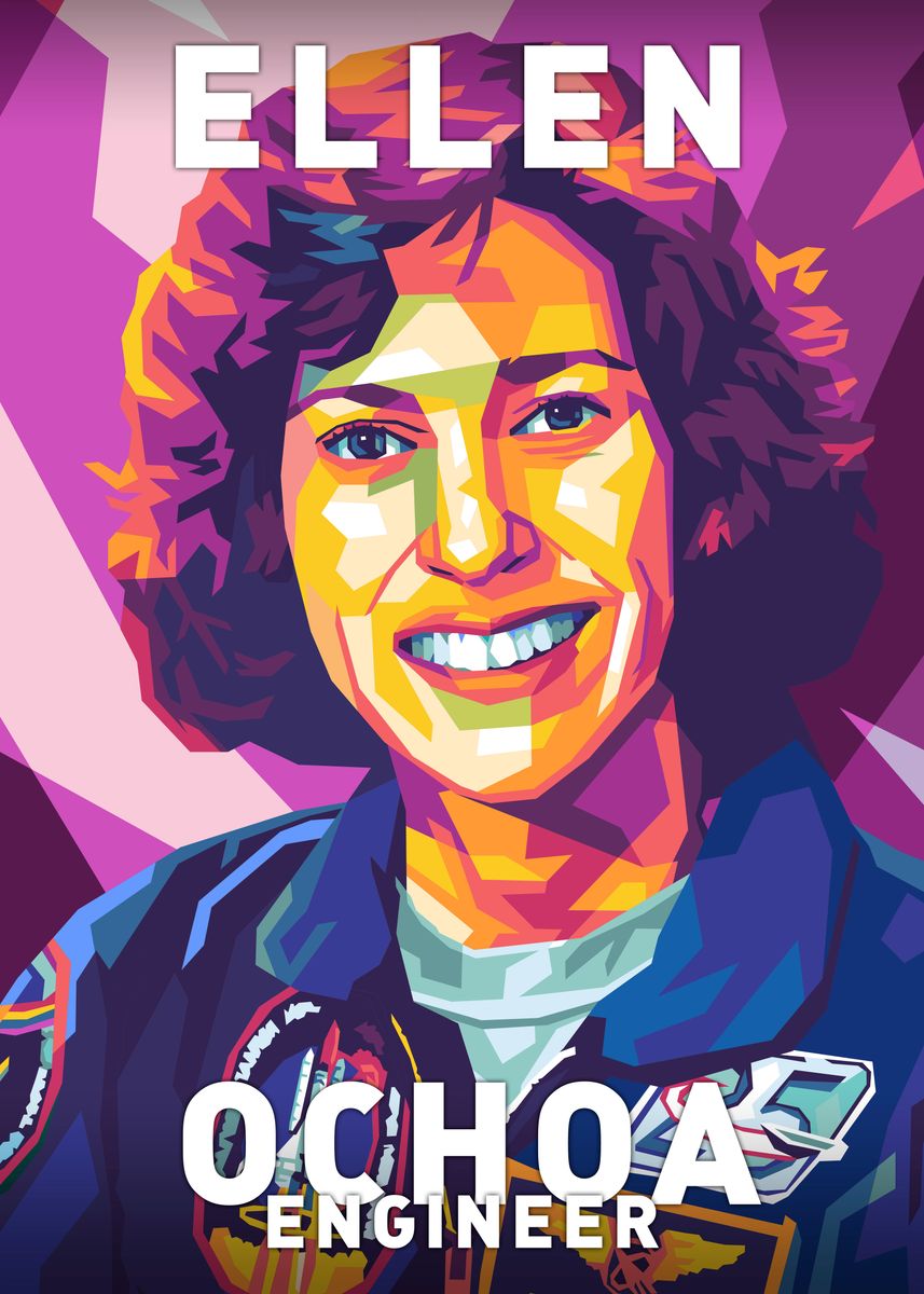 'Ellen Ochoa' Poster, picture, metal print, paint by Shecience | Displate
