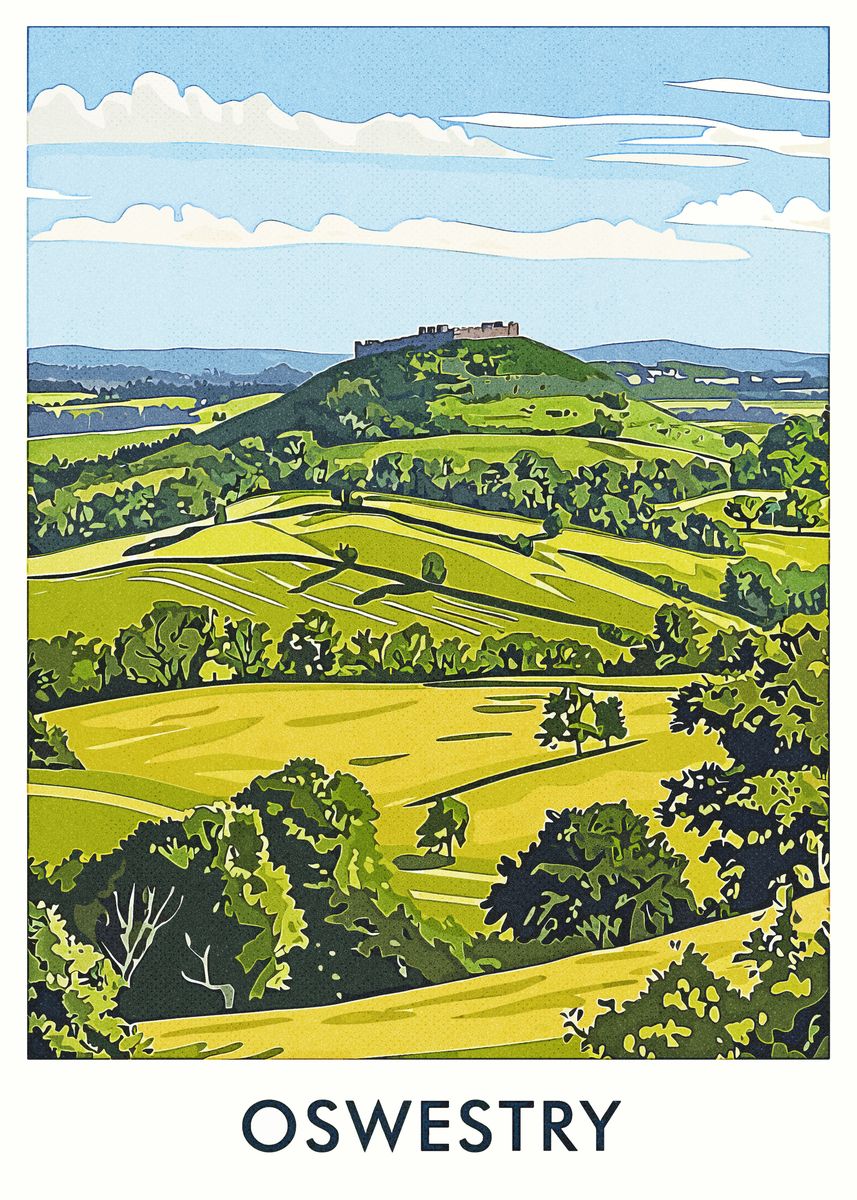 'Oswestry Castle Hill' Poster, picture, metal print, paint by oconkath ...
