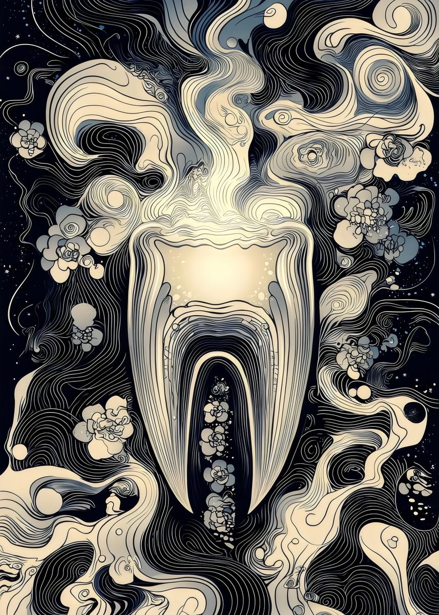 'Luminous Tooth Cosmos' Poster, picture, metal print, paint by ...