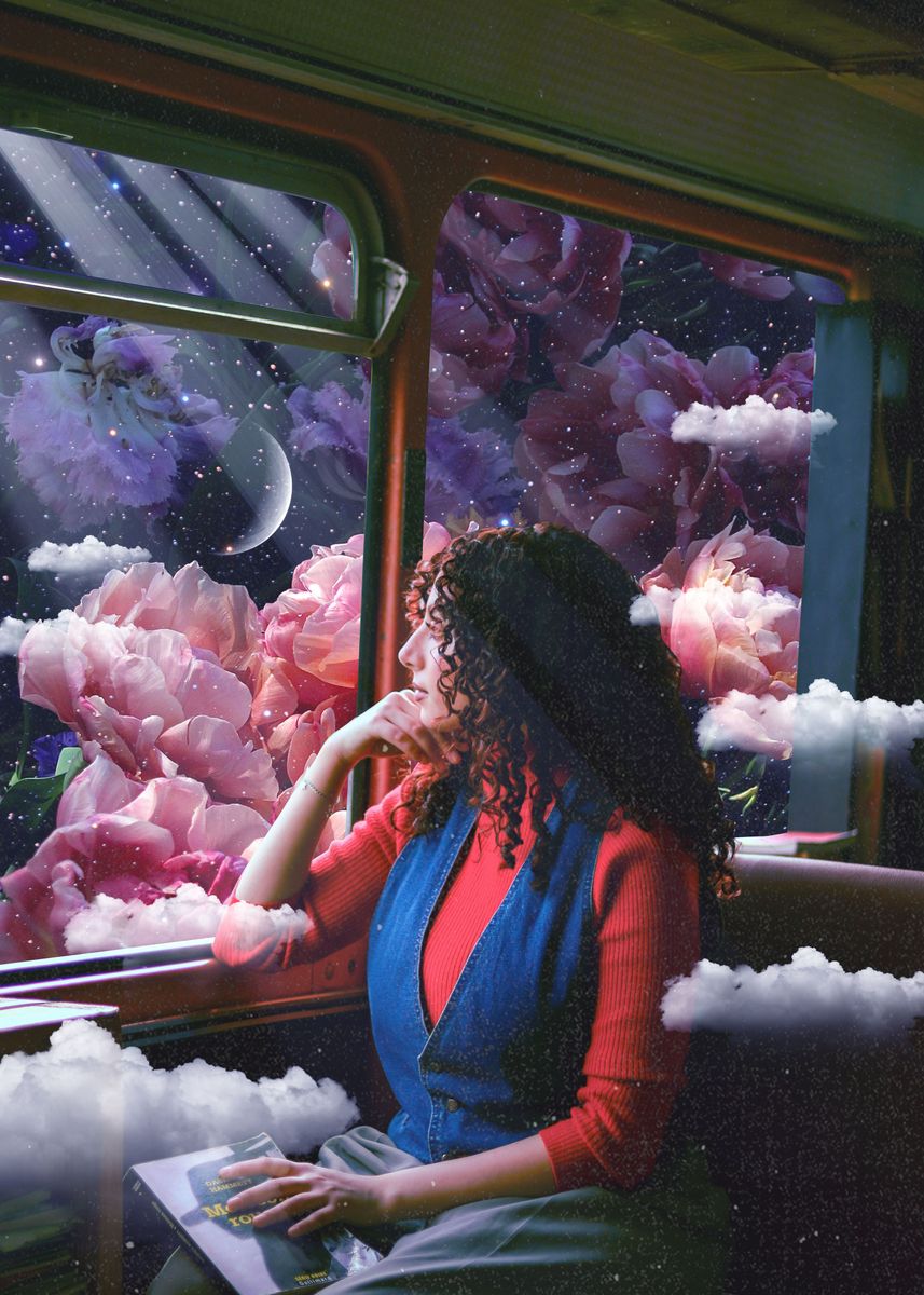 'Flower View ' Poster, picture, metal print, paint by Elysian Vision | Displate