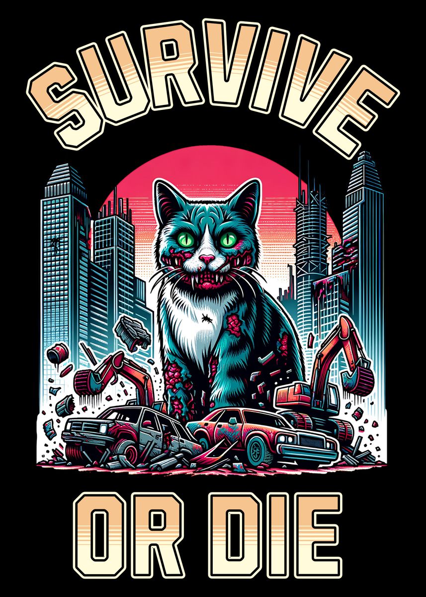 'Zombie Cat Apocalypse' Poster, picture, metal print, paint by dsgnbybs ...