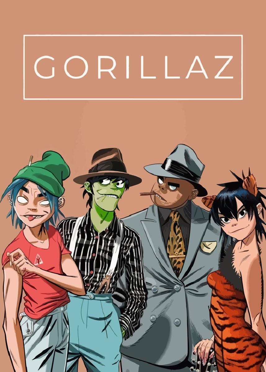 'Gorillaz' Poster, picture, metal print, paint by Jennyfillio | Displate
