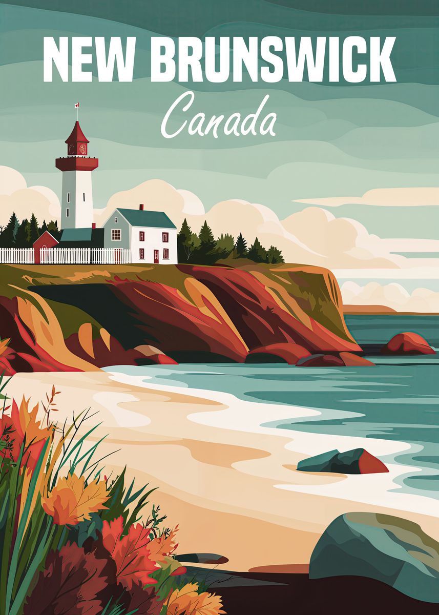 'New Brunswick Lighthouse Poster' Poster, picture, metal print, paint ...