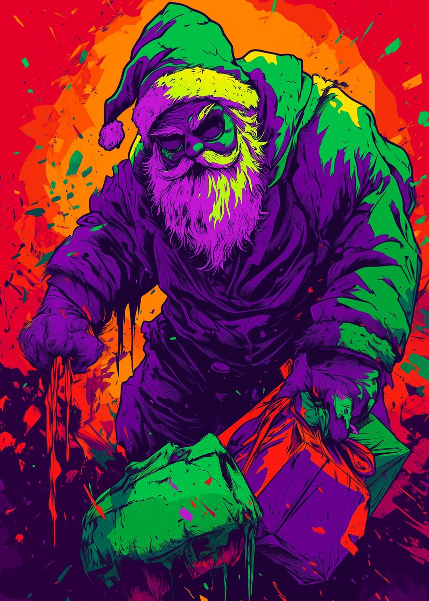 'Evil Santa Claus' Poster, picture, metal print, paint by ...