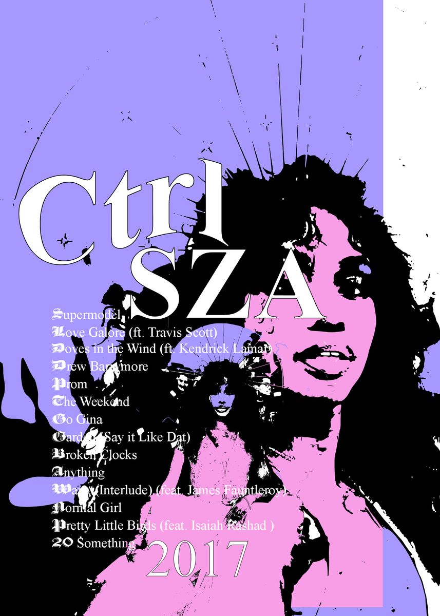 'SZA Ctrl Album Cover' Poster, picture, metal print, paint by ...
