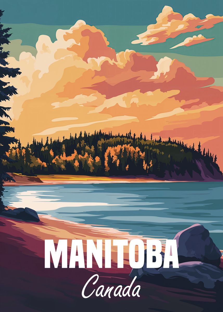 'Manitoba Landscape Poster' Poster, picture, metal print, paint by ...