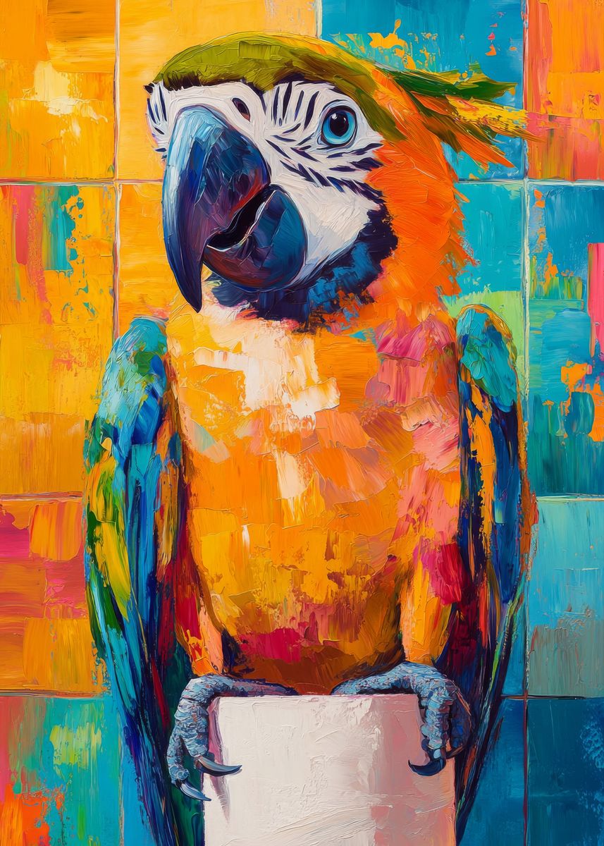 'Colorful Macaw Painting' Poster, picture, metal print, paint by Lily ...