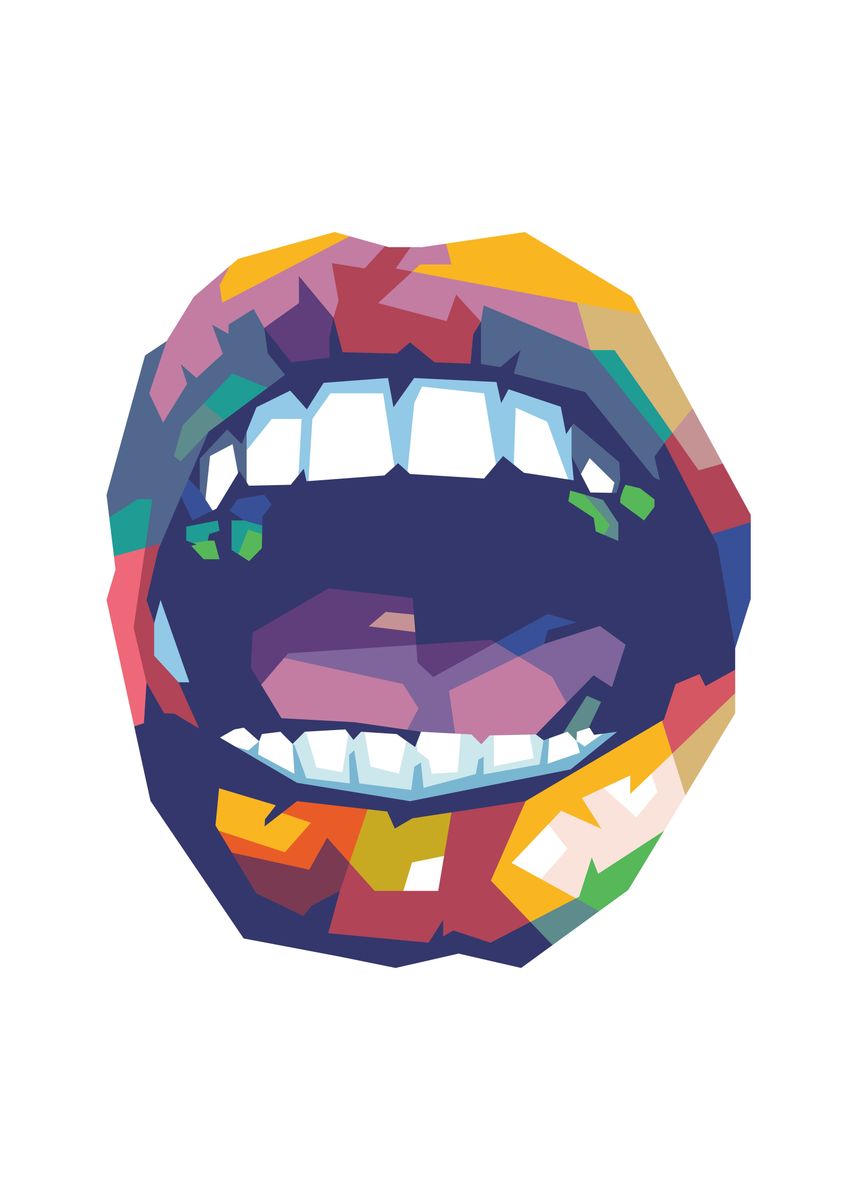 'Open Mouth Pop Art' Poster, picture, metal print, paint by Rizky Dwi ...