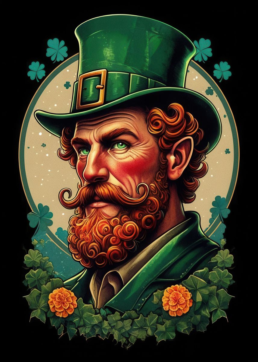 'Irish Leprechaun Man' Poster, picture, metal print, paint by Max Ronn ...
