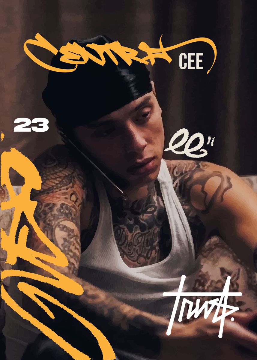 'Central Cee Portrait' Poster, picture, metal print, paint by Trust ...