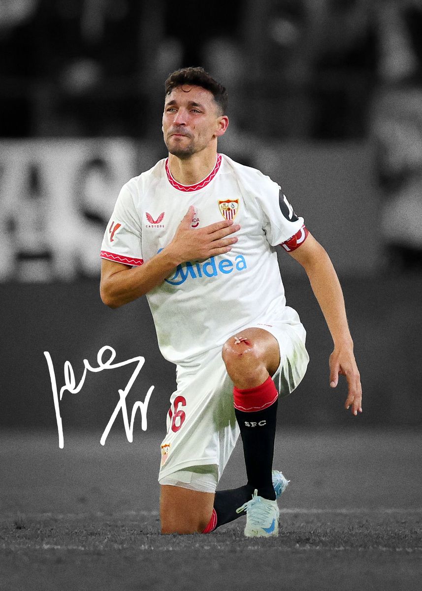 'Jesus Navas' Poster, picture, metal print, paint by Daisy Donna | Displate