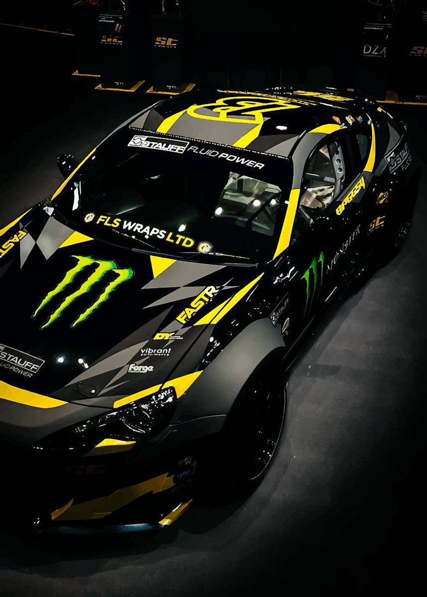 'Monster Energy Race Car' Poster, picture, metal print, paint by kapten ...