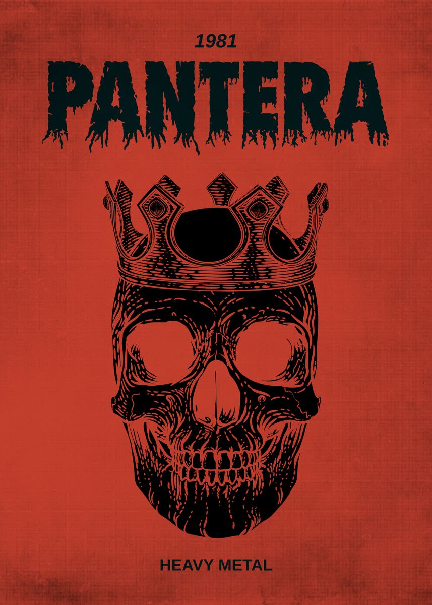 'Pantera Heavy Metal Skull' Poster, picture, metal print, paint by ...
