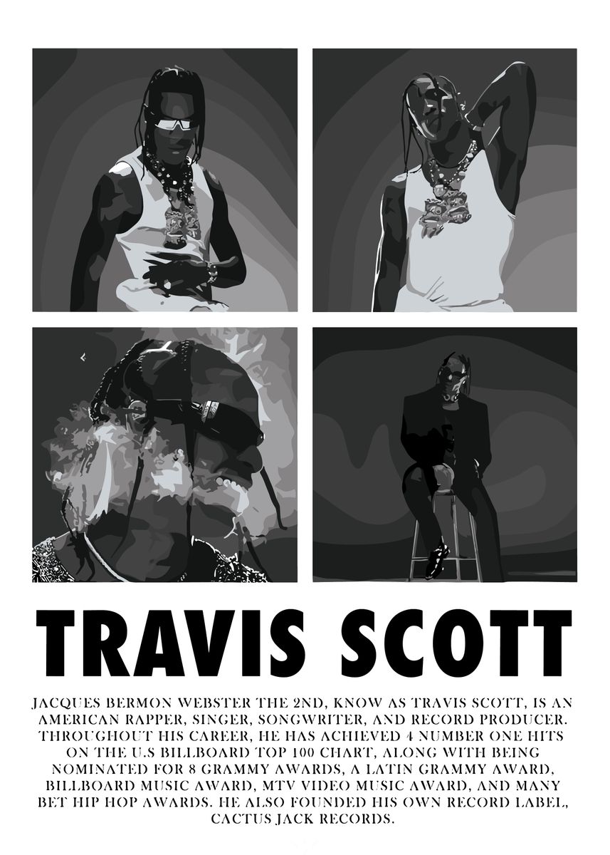 'Travis Scott Collage' Poster, picture, metal print, paint by Elg ...