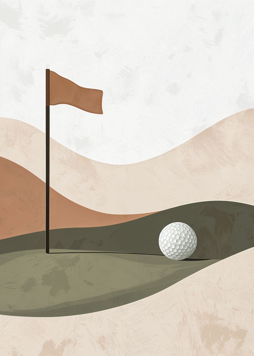 'Golf Minimalist Art' Poster, picture, metal print, paint by SuperNova ...