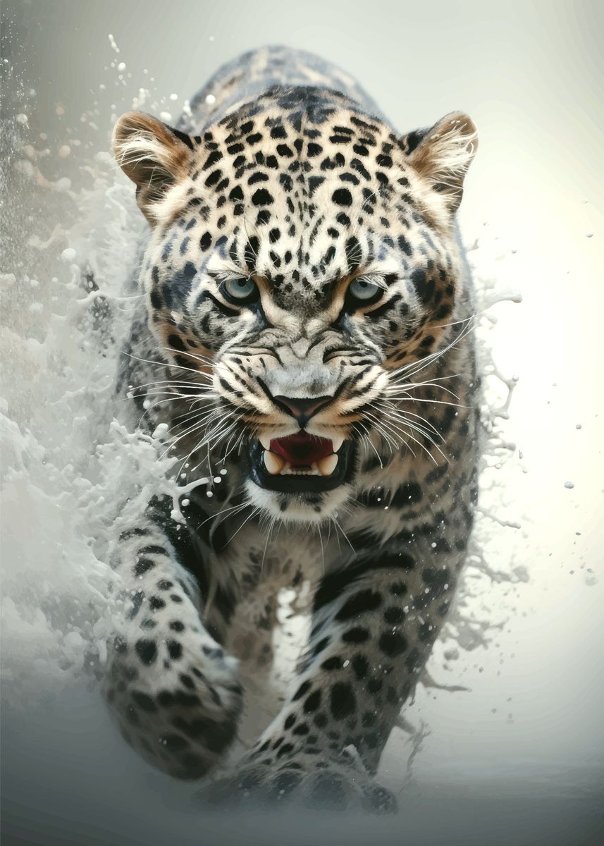 'Leopard Splash' Poster, picture, metal print, paint by You Design ...